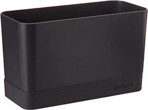 brabantia sink organiser (dark gray) non-slip, non-scratch kitchen countertop storage caddy for dish brush, soap, cloths