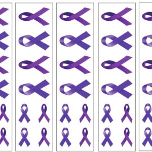 40 Purple Ribbon Temporary Tattoos: Pancreatic Cancer Awareness Tattoo