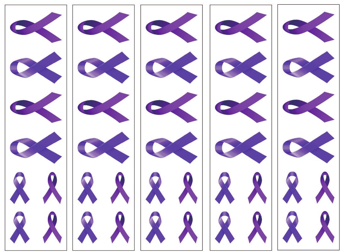 40 Purple Ribbon Temporary Tattoos: Pancreatic Cancer Awareness Tattoo