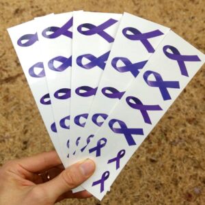 40 Purple Ribbon Temporary Tattoos: Pancreatic Cancer Awareness Tattoo