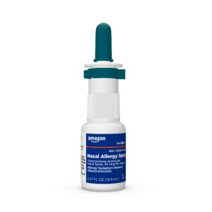 Amazon Basic Care 24 Hour Allergy Nasal Spray, Triamcinolone Acetonide 55 mcg per spray, Allergy Medicine, Non-Drowsy, 0.57 fl oz (Pack of 1)