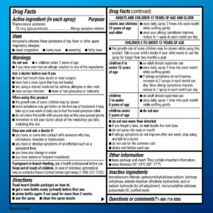 Amazon Basic Care 24 Hour Allergy Nasal Spray, Triamcinolone Acetonide 55 mcg per spray, Allergy Medicine, Non-Drowsy, 0.57 fl oz (Pack of 1)