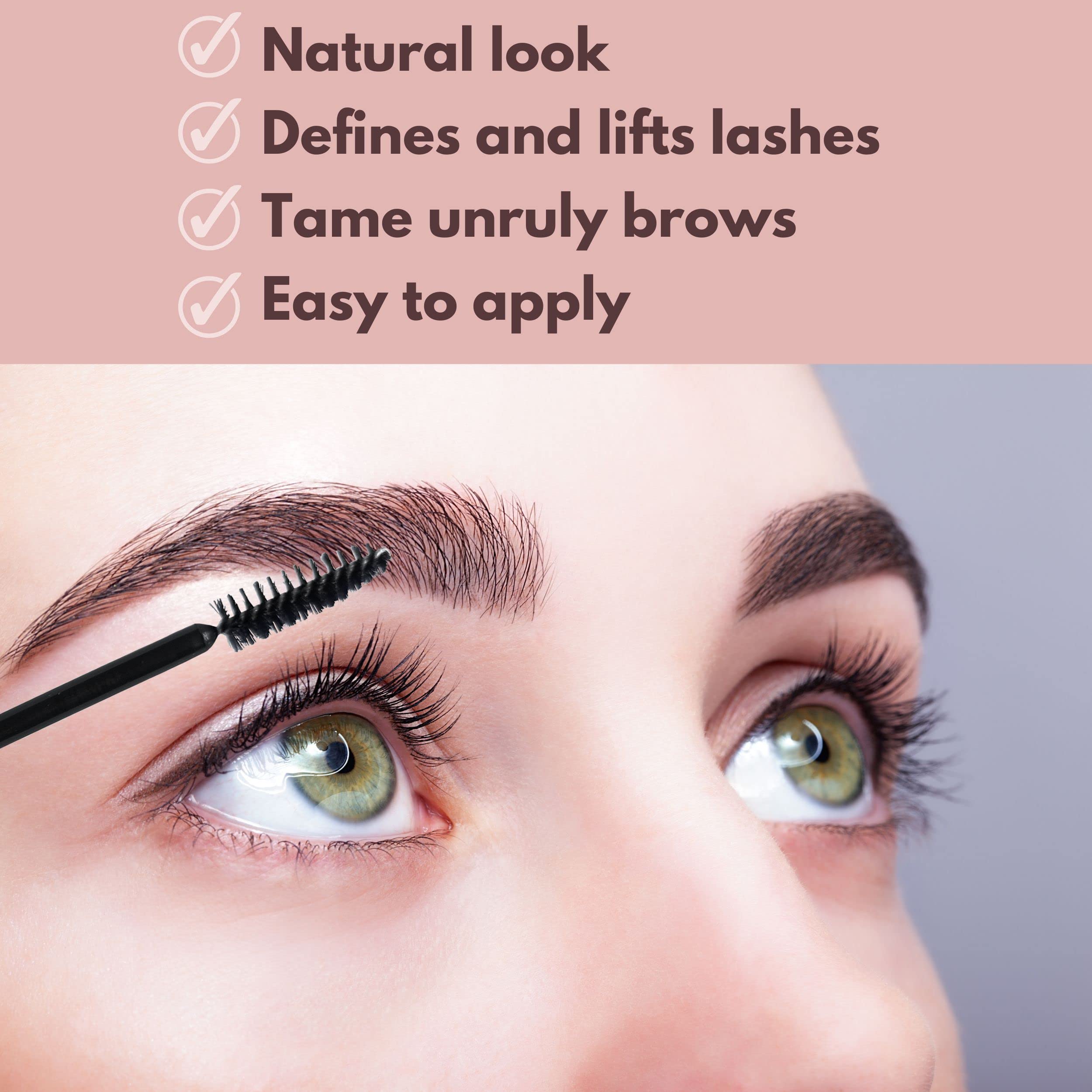 Clear Curl Clear Gel Mascara for Eyelashes and Brows with Aloe Vera and Collagen, no color (transparent) lashes and eyebrows mascara for a natural look