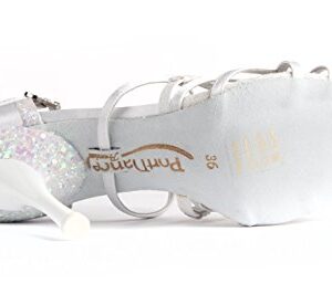 PortDance Ladies Dance Shoes PD800 Pro - Color: White - Heel: 7,5 cm Slim - Size: EUR 37