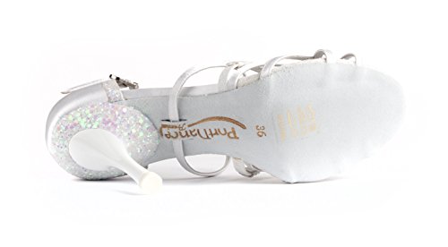 PortDance Ladies Dance Shoes PD800 Pro - Color: White - Heel: 7,5 cm Slim - Size: EUR 37