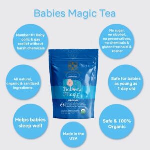 Secrets of Tea Baby Colic Babies' Magic Tea – Organic, Natural, Safe – Calming & Soothing Relief for Baby Acid Reflux, Gas, Colic – 40 Count(2 Pack)