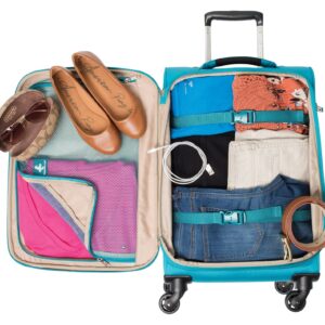 Atlantic Luggage Ultra Lite Softside Expandable Spinner, Turquoise Blue, Carry-on 21-Inch