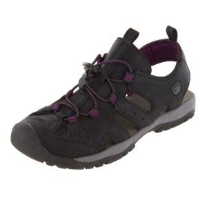 northside women's burke ii athletic sandal, black/berry, 8 m us adult