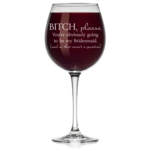 wine glass bridesmaid proposal will you be you're obviously going to be my bridesmaid (stemless, 17oz)