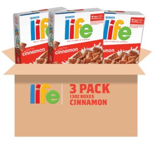 life breakfast cereal, cinnamon, 13oz boxes (3 pack)