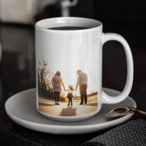 Personalized Coffee Mug - Add pictures or logos or text to our Custom Mugs 15oz Ceramic