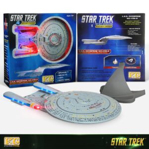 FAMETEK Star Trek U.S.S. Enterprise 1701-D – Replica Bluetooth Speaker, Engine Noise Sleep Machine, Night Light, Sound Effects – Memorabilia, Gifts, Gadgets, Collectibles for Star Trek Fans