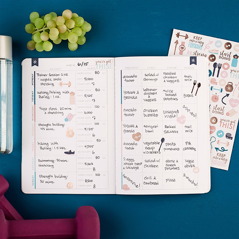 Erin Condren Designer Petite Planner - Wellness Log/Wellness Planner Achieve Health goals, Track Fitness, Sleep, Nutrition, Water Intake, Habits and More, 5.7"x8.25"