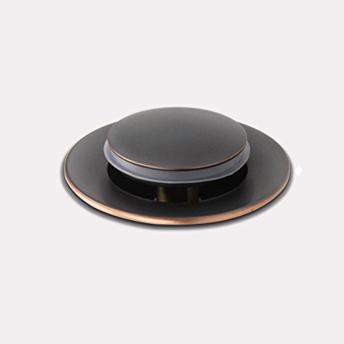 Oil Rubbed Bronze Pop Up Drain, Bathroom Vessel Lavatory Vanity Faucet Sink Drain Stopper, ORB Without Overflow