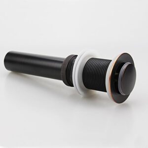 Oil Rubbed Bronze Pop Up Drain, Bathroom Vessel Lavatory Vanity Faucet Sink Drain Stopper, ORB Without Overflow