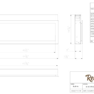 Remii 45" Extra Slim Indoor or Outdoor Electric Fireplace