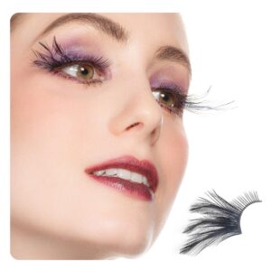 dorisue halloween feather eyelashes witch makeup cat eyes black tail lashes extension wedding show halloween cosplay wedding false lashes drama theatre model hand-made luxury fashion fake lashes