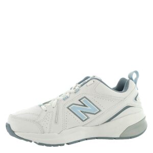 new balance women's 608 v5 casual comfort cross trainer, white/light blue, 8 wide