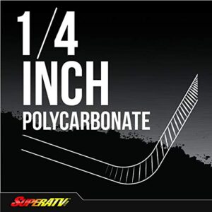 SuperATV.com Scratch Resistant Flip/Fold Down 2-in-1 Windshield for Polaris RZR 900 / S 900 / 4 900 | 1/4" Thick Polycarbonate 250X Stronger than Glass | Hard Coated | USA Made