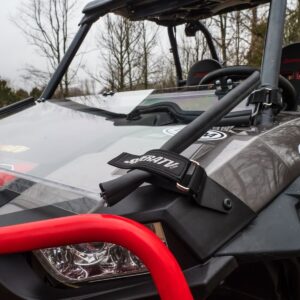 SuperATV.com Scratch Resistant Flip/Fold Down 2-in-1 Windshield for Polaris RZR 900 / S 900 / 4 900 | 1/4" Thick Polycarbonate 250X Stronger than Glass | Hard Coated | USA Made