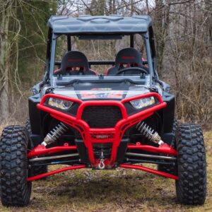 SuperATV.com Scratch Resistant Flip/Fold Down 2-in-1 Windshield for Polaris RZR 900 / S 900 / 4 900 | 1/4" Thick Polycarbonate 250X Stronger than Glass | Hard Coated | USA Made