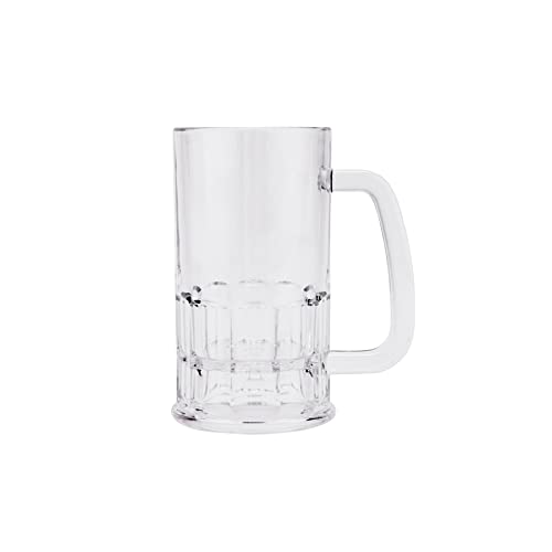 G.E.T. 00085-1-SAN-CL Shatter-Resistant Plastic Beer Mug / Stein, 20 Ounce, BPA Free (Set of 12)