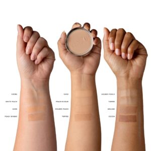 100% PURE Powder Foundation Matte Finish Face Makeup - Oil Absorbing Pressed Poreless Concealer - Vegan Fruit Pigmented Sand Color (Light-Medium Shade w/Neutral Undertones) - 0.32 Oz