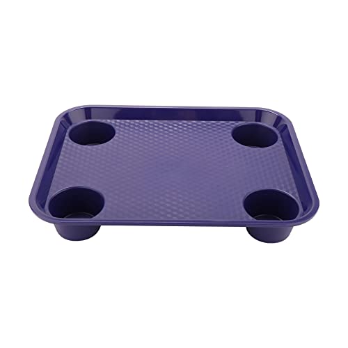 G.E.T. FT-20-CB BPA-Free Stackable Cafeteria / Fast Food Tray, 17" x 14", Cobalt Blue (Set of 12)