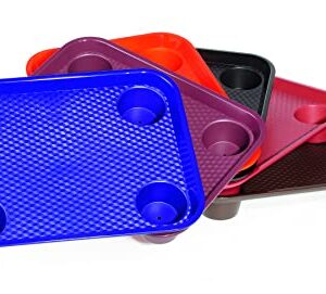 G.E.T. FT-20-CB BPA-Free Stackable Cafeteria / Fast Food Tray, 17" x 14", Cobalt Blue (Set of 12)