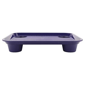 G.E.T. FT-20-CB BPA-Free Stackable Cafeteria / Fast Food Tray, 17" x 14", Cobalt Blue (Set of 12)