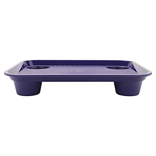 G.E.T. FT-20-CB BPA-Free Stackable Cafeteria / Fast Food Tray, 17" x 14", Cobalt Blue (Set of 12)