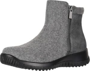 drew shoe kool 19178 women's casual boot: grey/combo 9 x-wide (2e) zipper