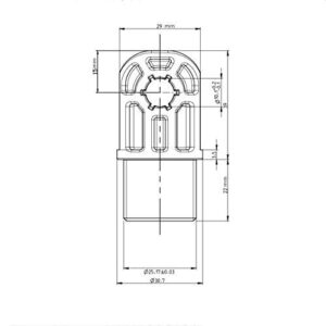 [Non-Universal] Okin Lift Chair Part Metal Connector only for DeltaDrive on End of Left Hand Threads Stroke Tube