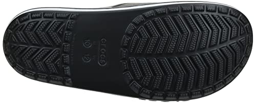 Crocs Unisex Bayaband Slides | Slide Sandals, Black/White, 9 Men/11 Women