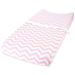 Cuddly Cubs Changing Pad Covers – 2 Pack – Snuggly Soft Plush Cotton Changing Table Covers for Girl – Fits Perfectly on Summer Infant and Other 16 x 32" Baby Changing Table Pads – Pink