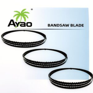 AYAO Pack of 3 Bandsaw Blades 62 Inch X 1/4 Inch X 14TPI for Ryobi, Powertec, Skil, Craftsman 9" Band Saws