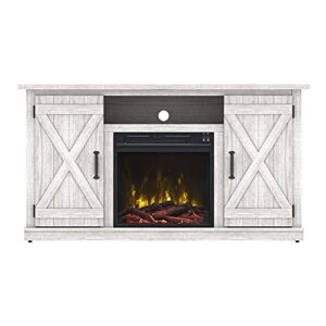 Twin Star Home Cottonwood 55" TV Stands with Electric Fireplace, Sargent Oak