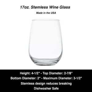 Wine Glasses by Black Lantern – Handmade Printed Stemless Wine Glasses and Bar Glasses with Ski Lift Design (Set of Two 17oz. Glasses)