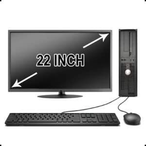 dell desktop complete computer package with windows 10 home c2d 2.2g, 4g, 160g, dvd,w10h64,wifi, 22 lcd (brand may vary) (renewed) (4g/160g+22inlcd)