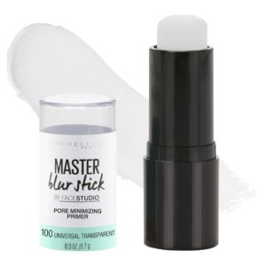 maybelline new york facestudio master blur stick primer makeup, universal transparent, 0.3 oz.