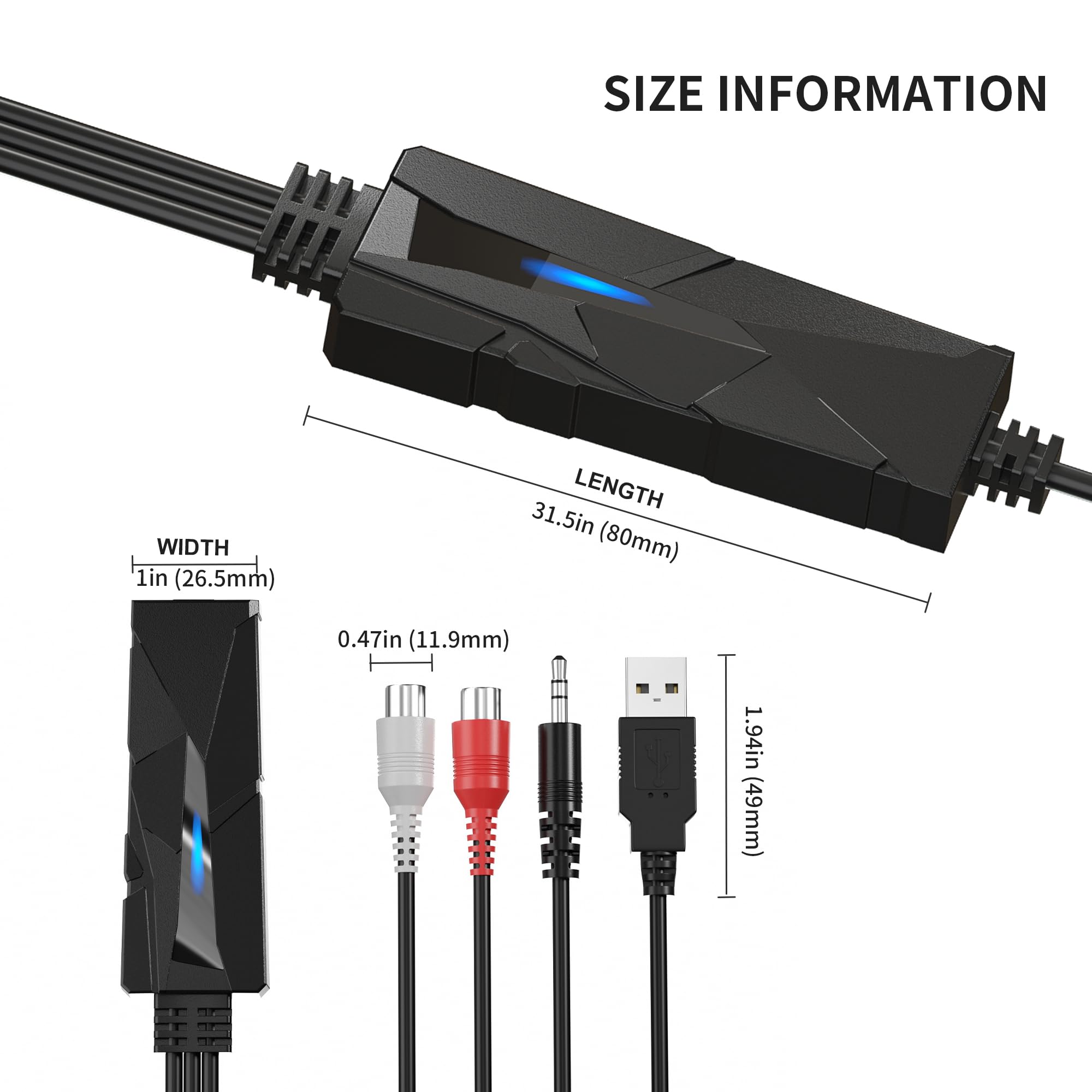 DigitalLife USB 2.0 Audio Capture Card Grabber - Cassette Tapes to Digital MP3 Converter from Stereo RCA/3.5mm Music Interface