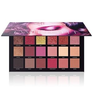 UCANBE Professional 18 Colors Eyeshadow Makeup Palette, High Pigmented 10 Matte + 7 Shimmer + 1 Metallic Glitter, Velvety Creamy Blendable Long Lasting Eye Shadow Pallets Makeup Set Kit