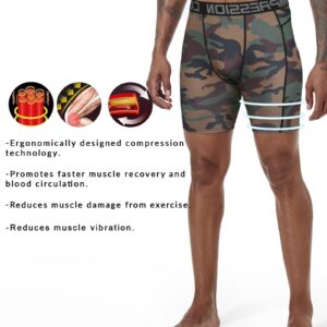 Holure Men's 3 Pack Sport Compression Shorts Mens Yoga Shorts Workout Running,Brown,Blue,Green,Camo,02-XL