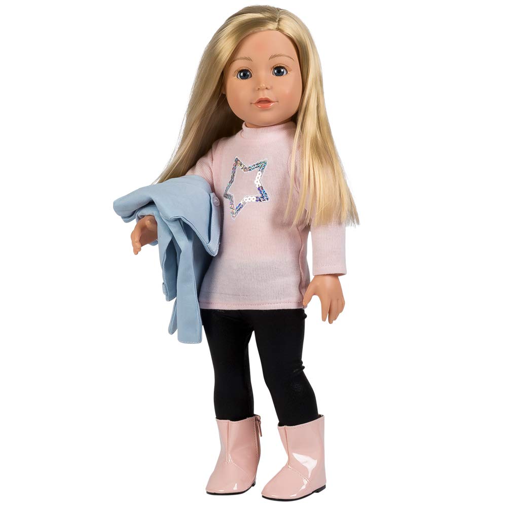 Adora Amazon Exclusive Fun Collection Amazing Girls 18” Baby Doll with Trendy and Changeable Outfit that Fits Most 18” Dolls, Made in Soft Vinyl Premium Material - Starlet Harper