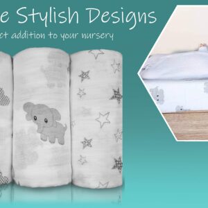 CozyBubs Muslin Swaddle Blankets - Breathable and Skin-Friendly Swaddle Blanket for Girls and Boys - Perfect Nursery Essential and Baby Shower Party Gift - 47 x 47 inches 3-Pack