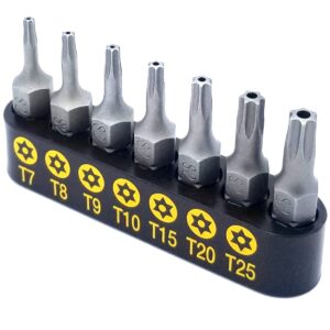 vetco 7-piece security torx bit set t-7, t-8, t-9, t-10, t15, t20, t25