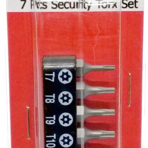 VETCO 7-Piece Security Torx Bit Set T-7, T-8, T-9, T-10, T15, T20, T25