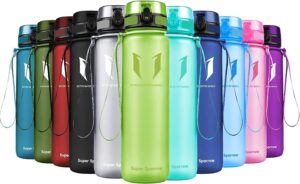 super sparrow water bottle - 12 oz - bpa & toxic free tritan water bottles - one touch opening - leak-proof plastic bottle - kids water bottle for office, gym, outdoor, sports