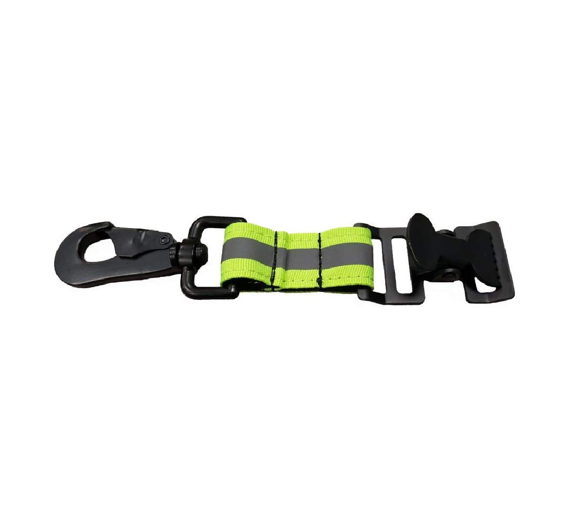 LINE2design Glove Strap - Firefighter Work Glove Holder - Emergency Firefighting Rescue Turnout Gear Reflective Nylon Webbing Gloves Safety Leash with Heavy Duty Alligator Clip - Green