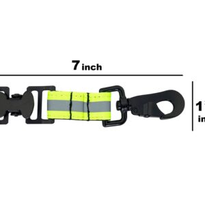 LINE2design Glove Strap - Firefighter Work Glove Holder - Emergency Firefighting Rescue Turnout Gear Reflective Nylon Webbing Gloves Safety Leash with Heavy Duty Alligator Clip - Green